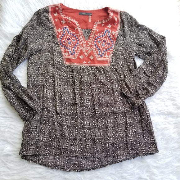 THML | Tops | Thml Aztec Embroidered Blouse Xs | Poshmark